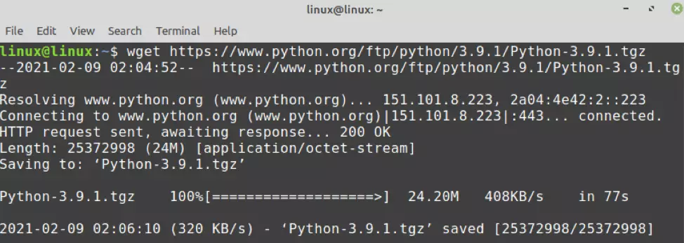 Python 3.9:n asentaminen Linux Mint 20:een? 580_11