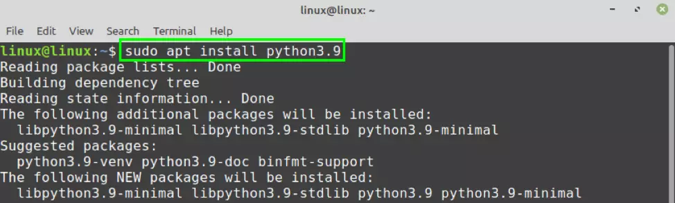 Hvernig á að setja upp Python 3.9 á Linux Mint 20? 580_5