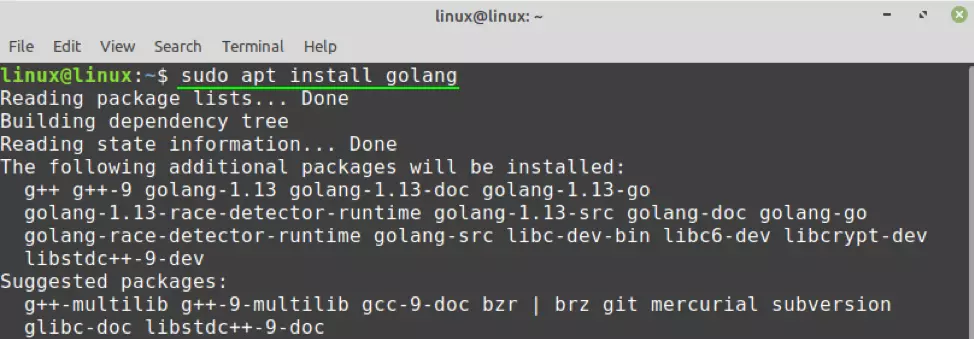 Linux Mint 20-ൽ Go എങ്ങനെ ഇൻസ്റ്റാൾ ചെയ്യാം? 581_2