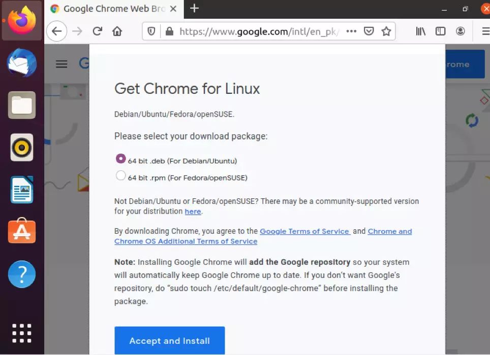 E faʻafefea ona tatala Google Chrome mai le Terminal i Ubuntu? 5827_2