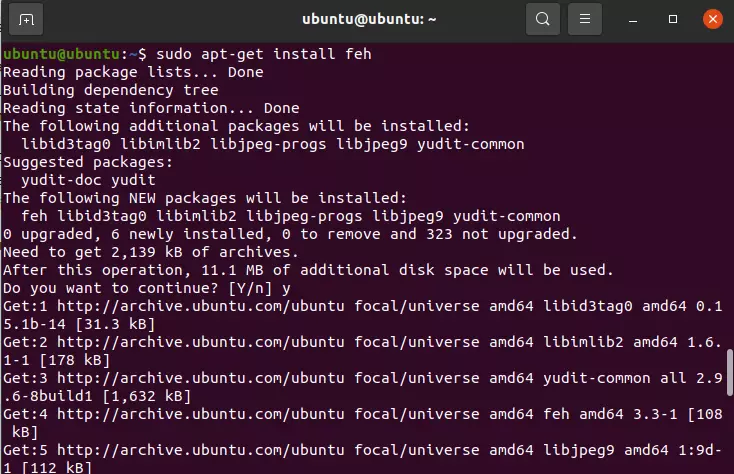 სურათის ჩვენება ტერმინალ Ubuntu-ში 5828_1