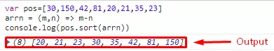 Array sort() JavaScript-en metodoa | Azaldua 5836_2