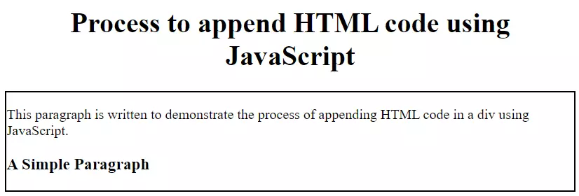Hvordan tilføjer man HTML-kode til en div ved hjælp af JavaScript? 5840_5