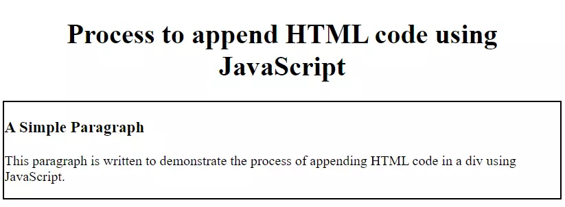 JavaScript ഉപയോഗിച്ച് ഒരു ഡിവിയിലേക്ക് HTML കോഡ് ചേർക്കുന്നത് എങ്ങനെ? 5840_7
