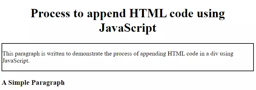 JavaScript ഉപയോഗിച്ച് ഒരു ഡിവിയിലേക്ക് HTML കോഡ് ചേർക്കുന്നത് എങ്ങനെ? 5840_9