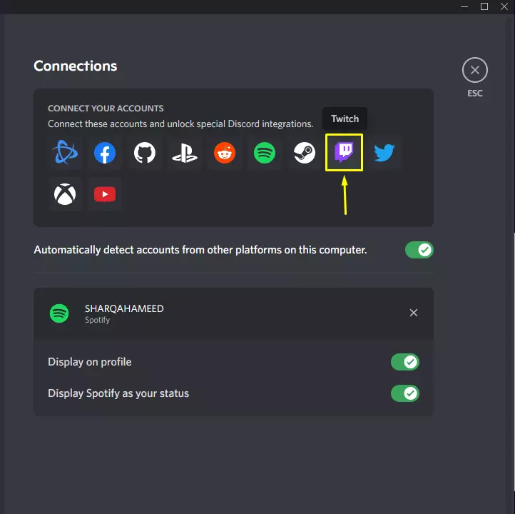 Jinsi ya kuunganisha twitch kwa Discord 5862_4