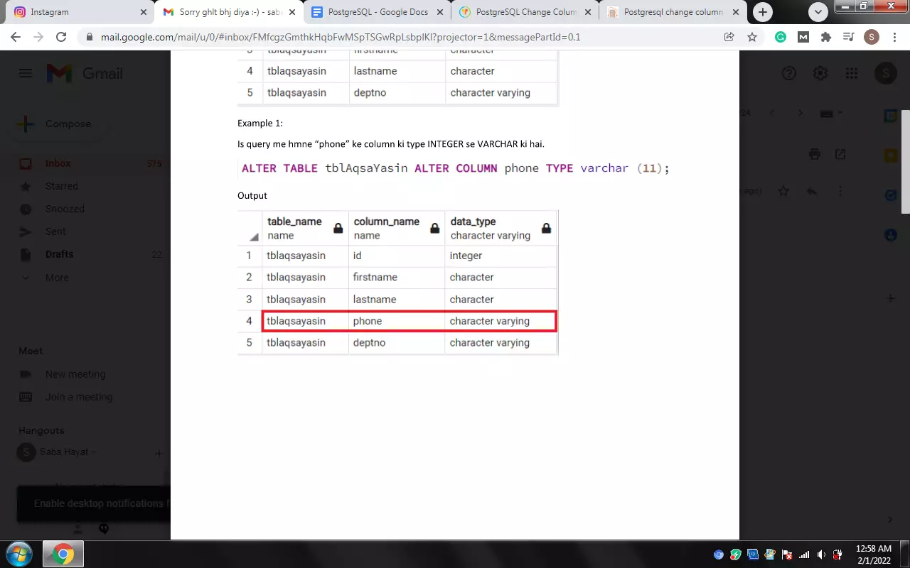 Cineál Colún Athraithe PostgreSQL 5890_3