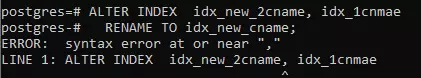 วิธีเปลี่ยนชื่อดัชนี Postgres 5893_10