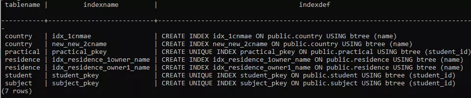 วิธีเปลี่ยนชื่อดัชนี Postgres 5893_6