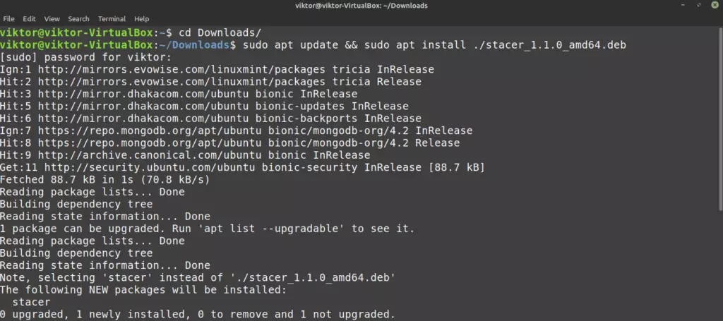 Linux Mint-də Staceri necə quraşdırmaq və istifadə etmək olar 589_3