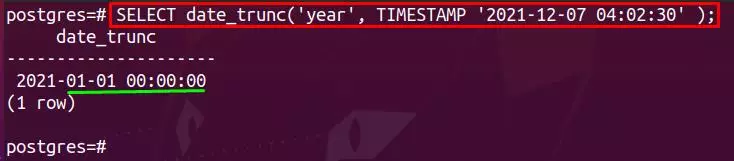 Faʻafefea ona faʻaoga date_trunc galuega ile PostgreSQL 5902_1