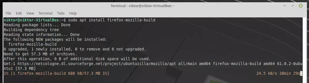 Гирифтани версияи охирини Firefox дар Linux Mint 19 591_5