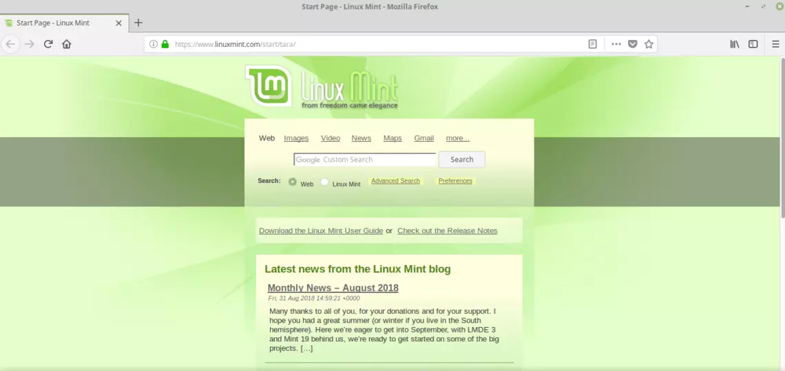 Tau txais qhov tseeb Version ntawm Firefox ntawm Linux Mint 19 591_7