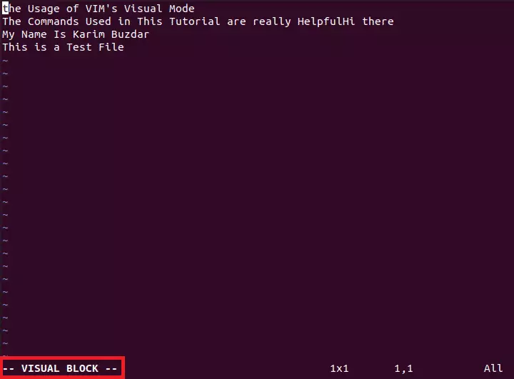 Panggunaan Mode Visual Vim sing jero 5966_12
