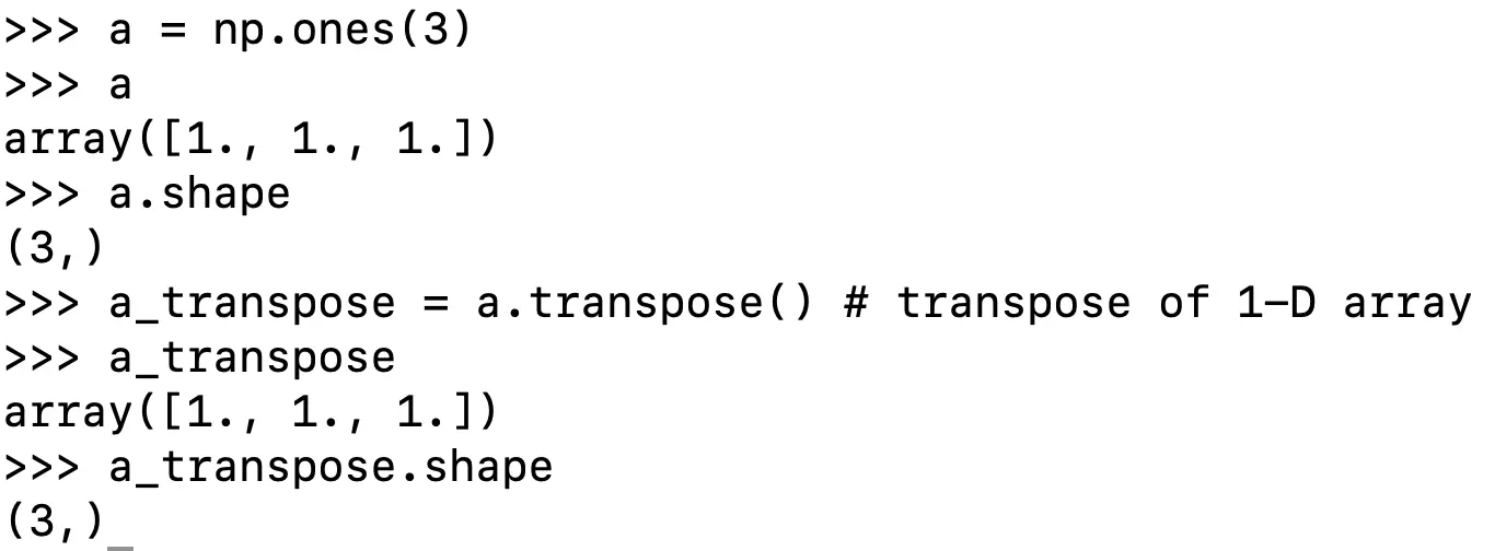 Транспонирование матрицы с использованием Numpy 6001_2