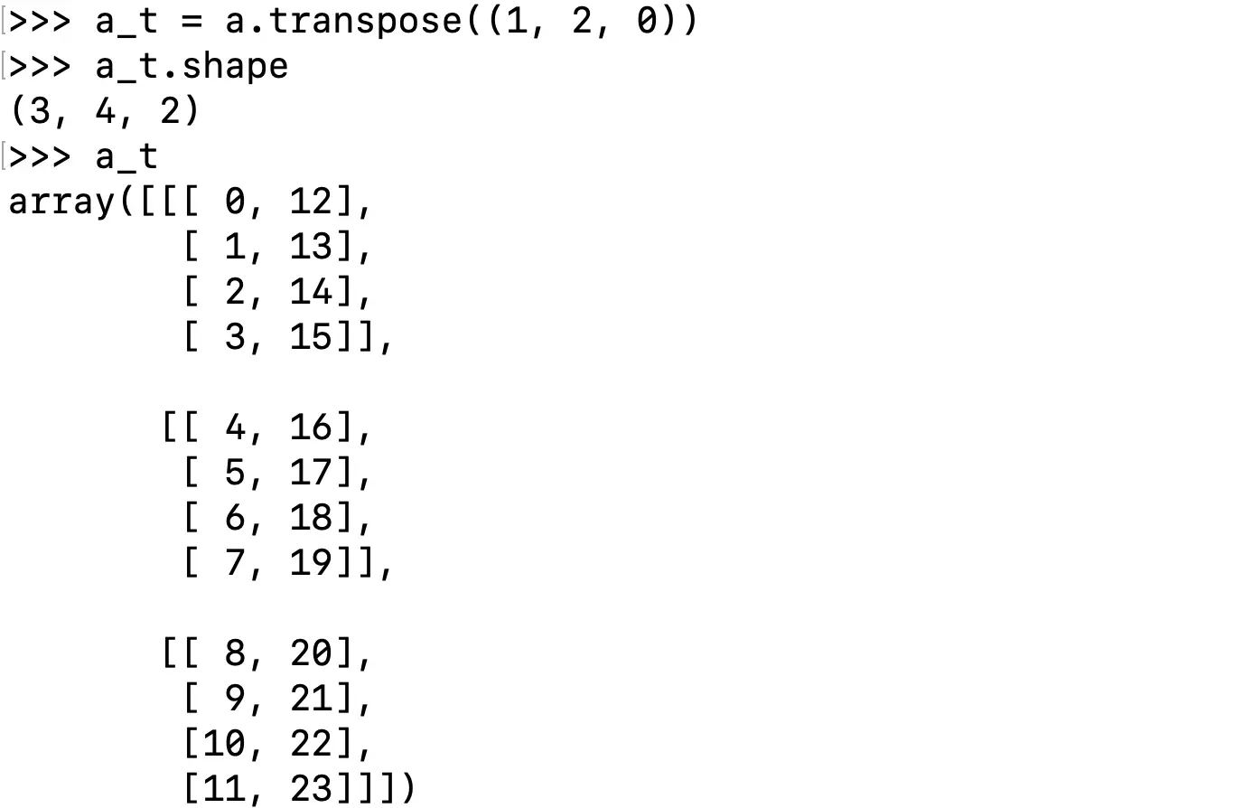 Транспонирование матрицы с использованием Numpy 6001_5