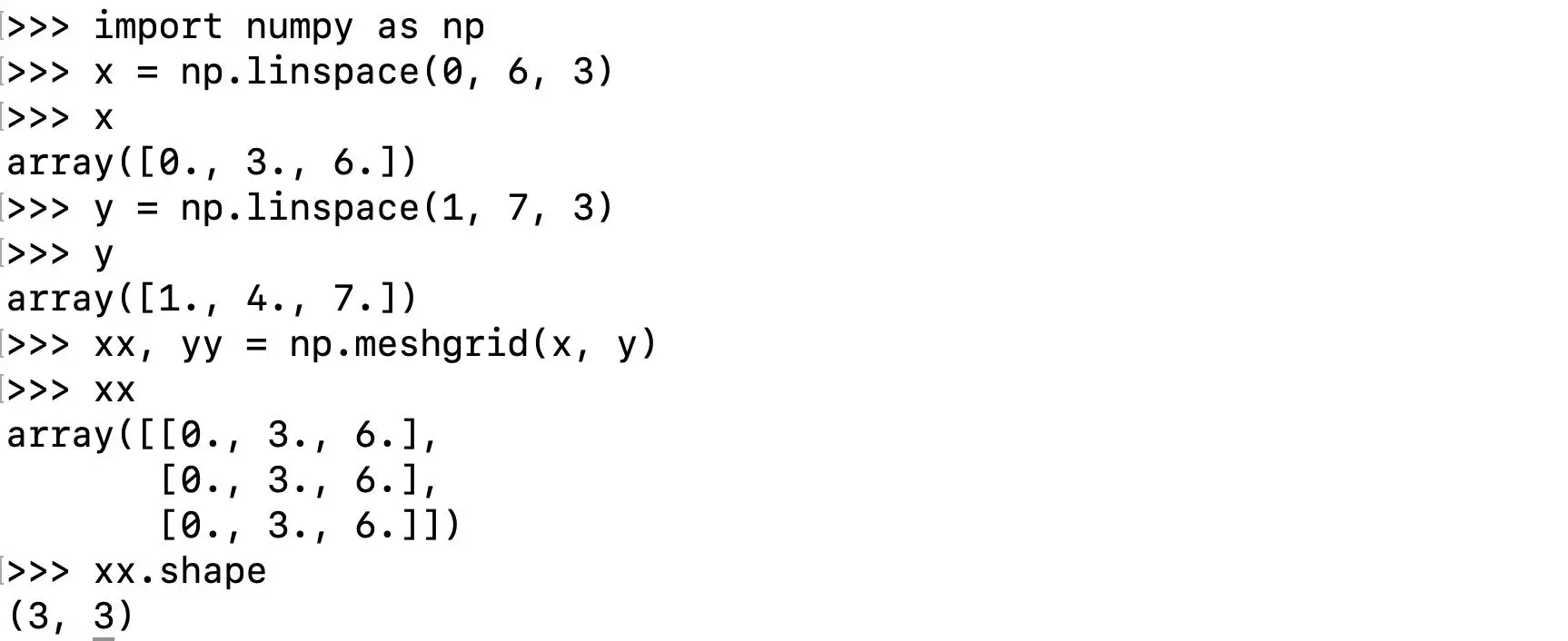 NumPy இன் Meshgrid ஐப் பயன்படுத்துதல் 6002_2