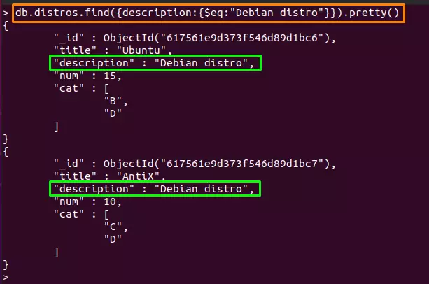 Cómo usar el operador $eq en MongoDB 6057_5