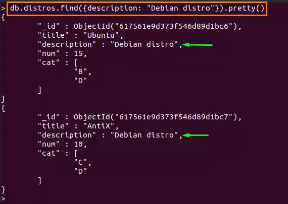 በMongoDB ውስጥ የ$eq ኦፕሬተርን እንዴት መጠቀም እንደሚቻል 6057_6