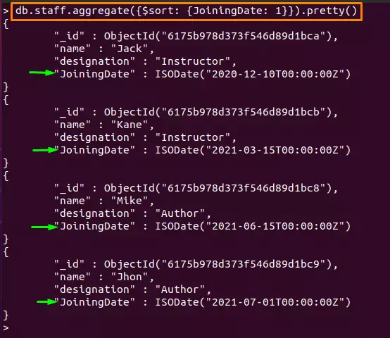 MongoDB에서 날짜별로 문서를 정렬하는 방법 6059_4