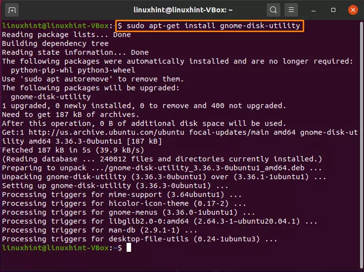 Pangatur disk grafis lan partisi ndhuwur ing Ubuntu 605_5