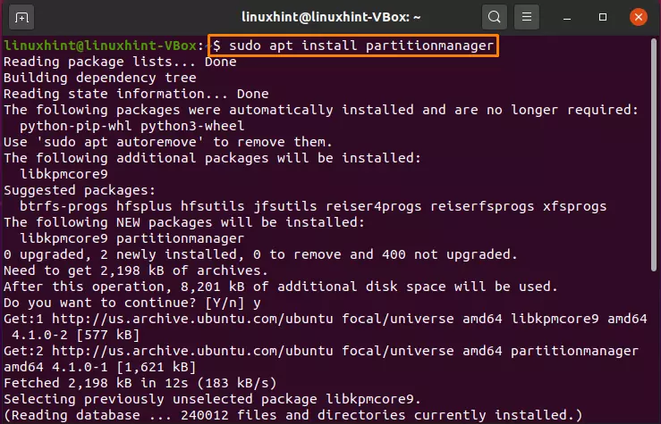 L-aqwa disk grafiċi u l-maniġers tal-partition f'Ubuntu 605_8