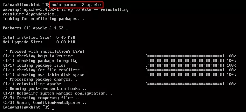 በ Arch Linux ላይ Apache Web Server እንዴት እንደሚጫን 606_2