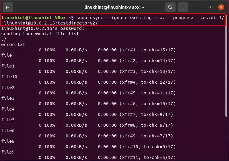 rsync ನೊಂದಿಗೆ ಹೊಸ ಫೈಲ್ಗಳನ್ನು ನವೀಕರಿಸುವುದು ಹೇಗೆ 6093_4