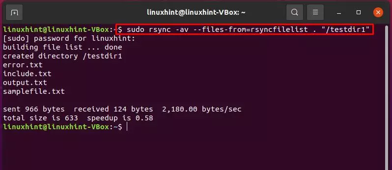 ଫାଇଲଗୁଡିକର ଏକ ତାଲିକା କିପରି rsync କରିବେ? 6099_3