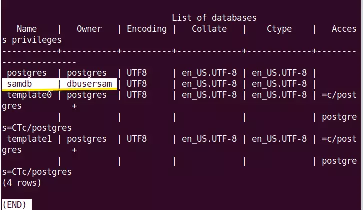 Telepítse és kezdje el a PostgreSQL-t az Ubuntu 20.04-en 609_11