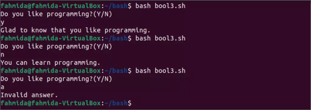 วิธีใช้ค่าบูลีนใน Bash 6123_3