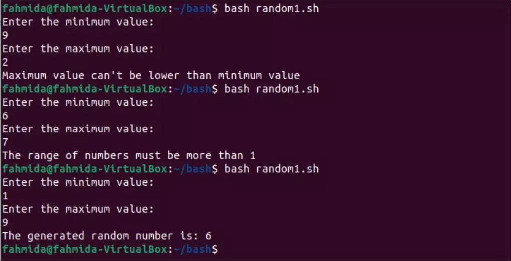 bash တွင် ကျပန်းနံပါတ်တစ်ခု ဖန်တီးပါ။ 6131_2