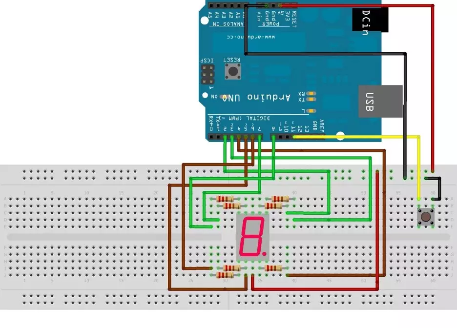 Πώς να φτιάξετε ψηφιακά ζάρια χρησιμοποιώντας 7 Segment και Arduino Uno 6150_2