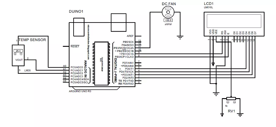 Arduino Uno istifadə edərək fan sürətini temperaturla necə idarə etmək olar 6151_1