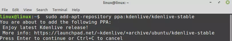 Cum se instalează Kdenlive pe Linux Mint 20 619_8