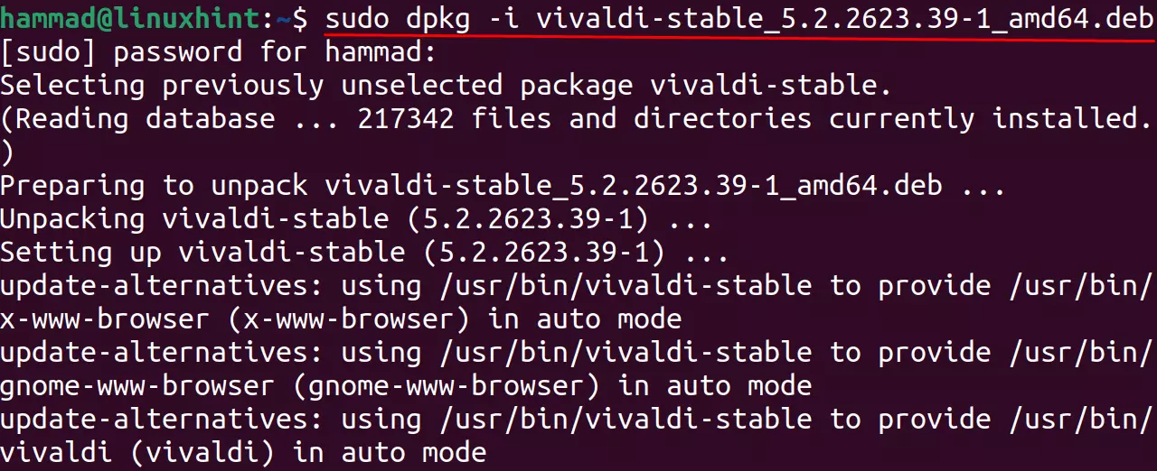 Jak nainstalovat Vivaldi na Ubuntu 22.04 6201_3