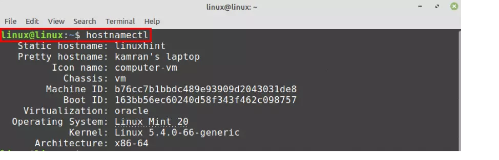 Como cambiar o nome de host en Linux Mint 20 623_5