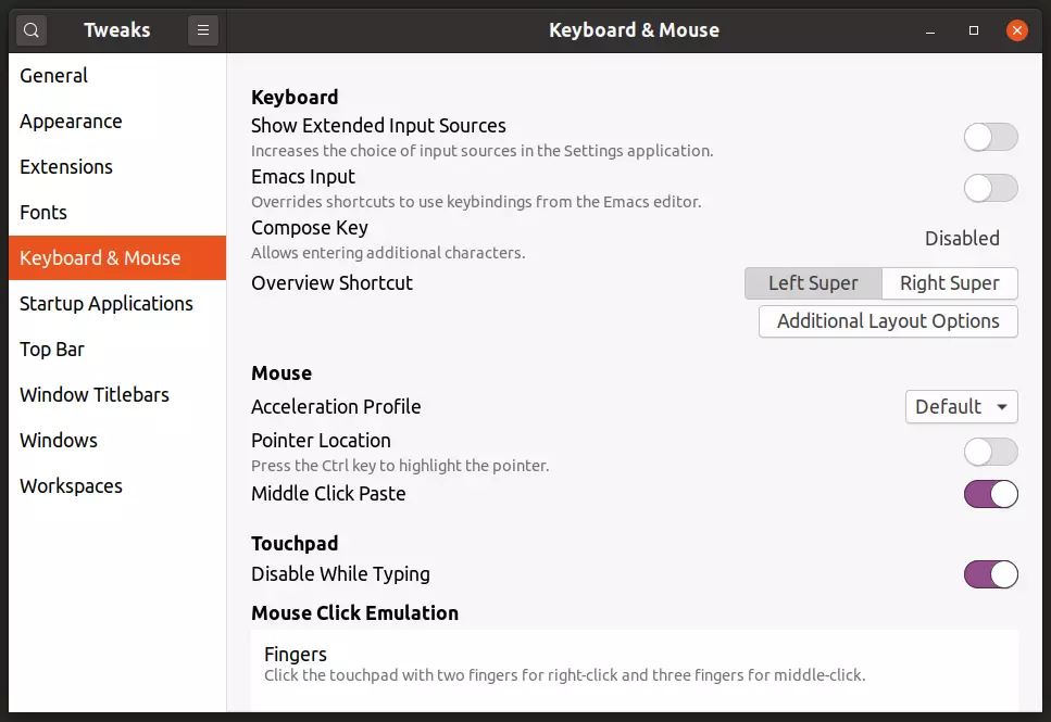 Come installare e utilizzare GNOME Tweaks per personalizzare il tuo desktop Linux 6247_9