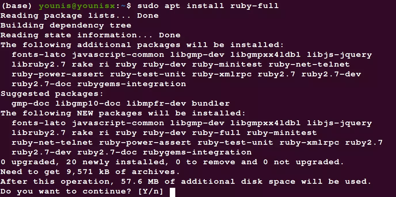 ຕິດຕັ້ງ Ruby ໃນ Ubuntu 20.04 6268_2