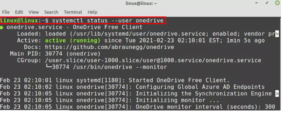 Maitiro ekuisa uye kushandisa OneDrive paLinux Mint - Linux Mint OneDrive Sync 628_17