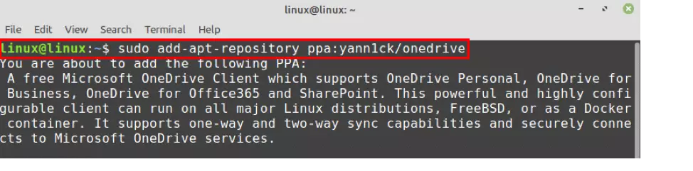 Како да инсталирате и користите OneDrive на Linux Mint – Linux Mint OneDrive Sync 628_3