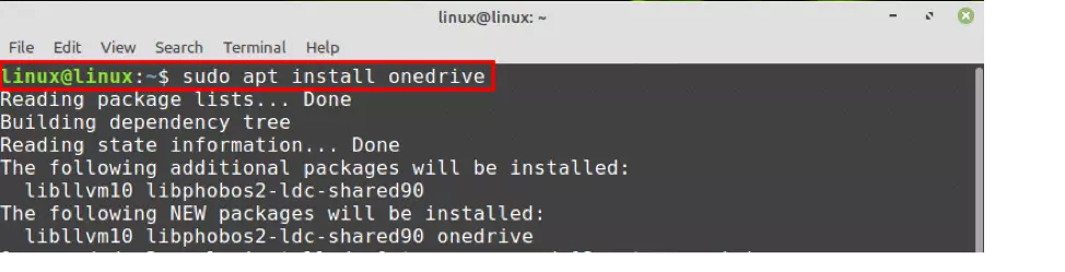 Како да инсталирате и користите OneDrive на Linux Mint – Linux Mint OneDrive Sync 628_6