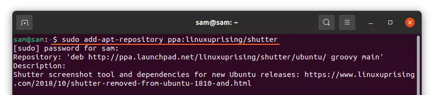 Ubuntu 20.04 (LTS) နှင့် 20.10 တွင် Shutter Screenshot Tool ကို ထည့်သွင်းနည်း 6325_6