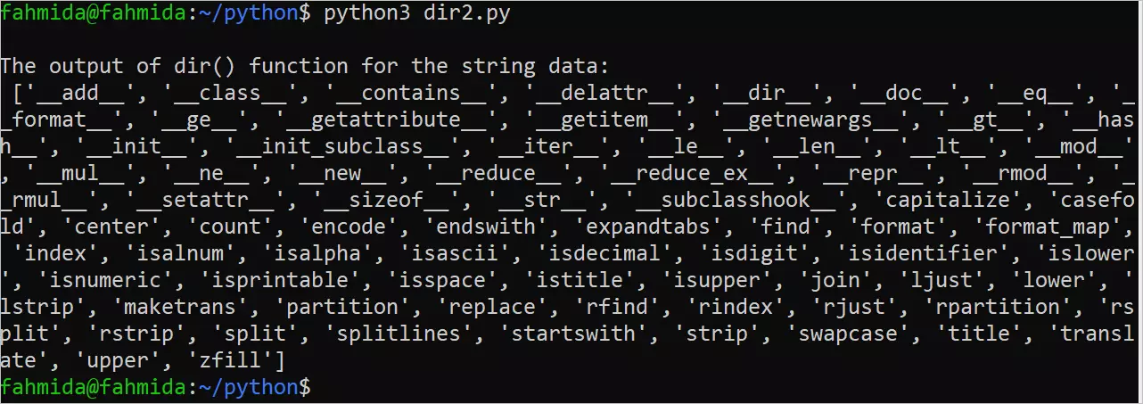 Python dir () iṣẹ 6329_2