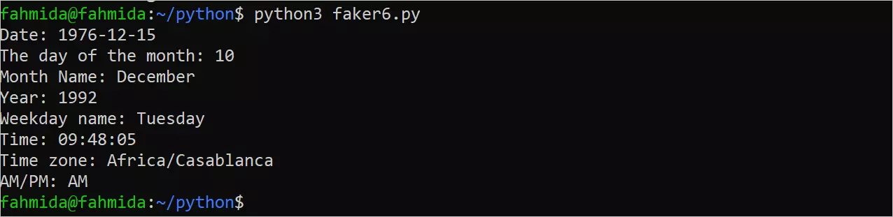 Jak používat Python Faker ke generování fiktivních dat 6333_6