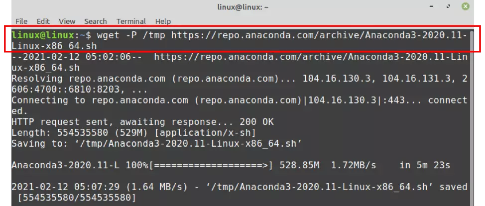 Kako namestiti Anacondo v Linux Mint 20? 633_4