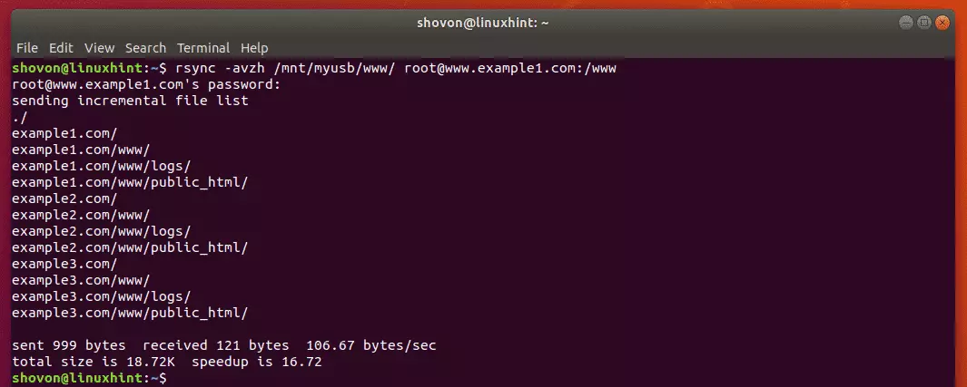 Како да ја користите командата rsync за да копирате датотеки на Ubuntu 6361_16