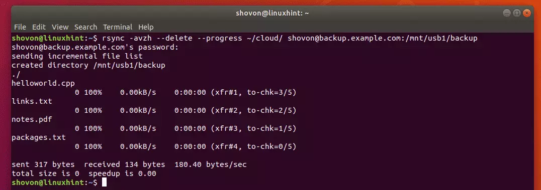 Come utilizzare il comando rsync per copiare file su Ubuntu 6361_20