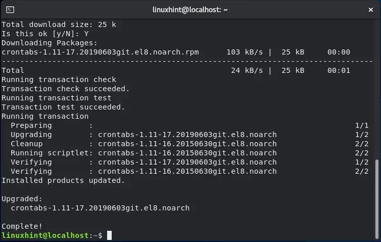 Yon gid pou debutan pou Crontab sou CentOS 637_2