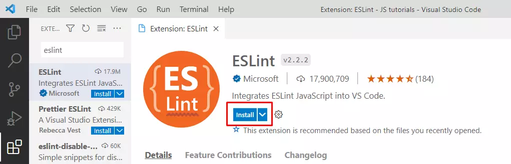 Hur man aktiverar linting vid Spara i Visual Studio Code med ESLint 6389_2